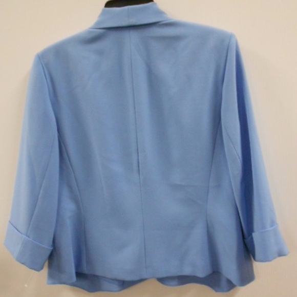 Kasper | Jackets & Coats | Kasper 2 Cornflwr Blue Crepe Shawl Collar ...